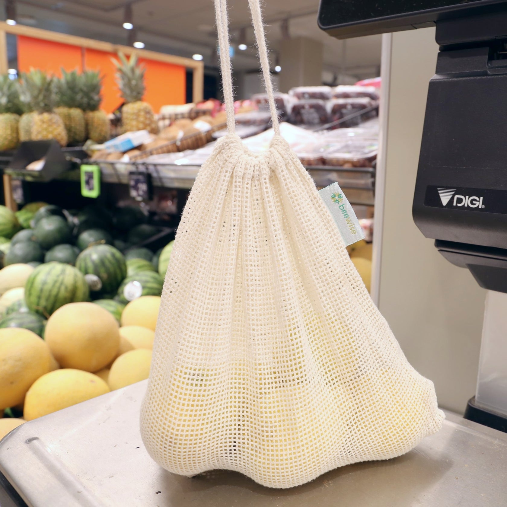 Fruit & Veggie Produce Bags x 8 | Organic Cotton Eco-Friendly Mesh Bags ...